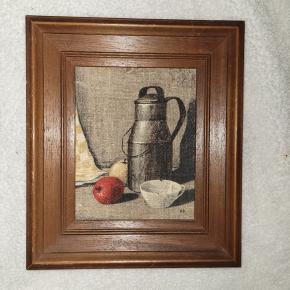 Kaydee | Art | Kaydee Handprints Pure Linen Midcentury Wood Framed Picture Signed By Rb | Poshmark